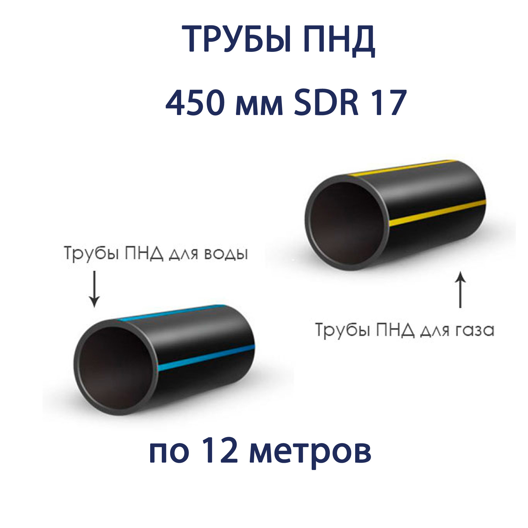 Труба ПНД 450 х 26,5 SDR 17 отрезок 12 метров - продажа по недорогим ценам в СПб и Москве